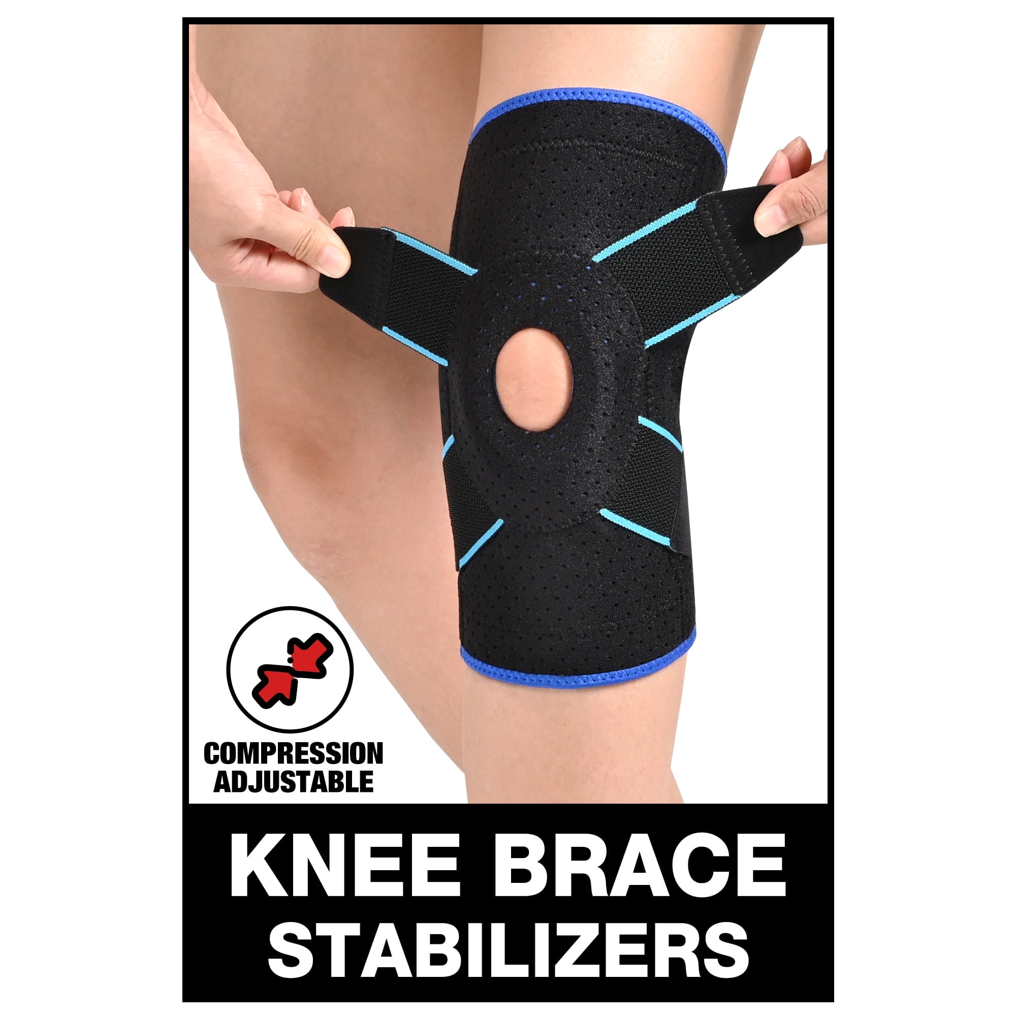 Knee Brace, Knee Brace for Women & Man. Adjustable Compression Knee ...