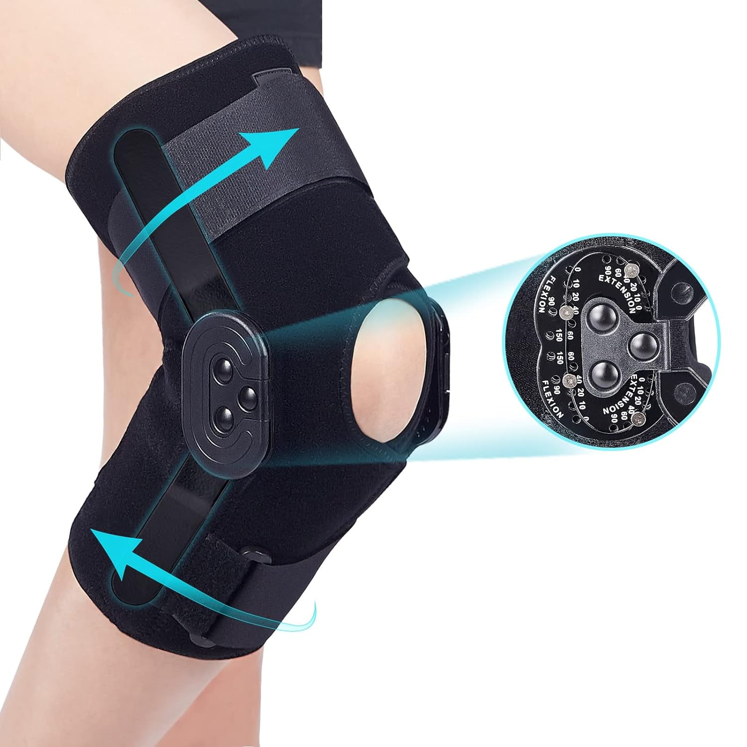 Knee Brace with Locking Dials: Hinged Knee Brace with Side Stabilizers ...