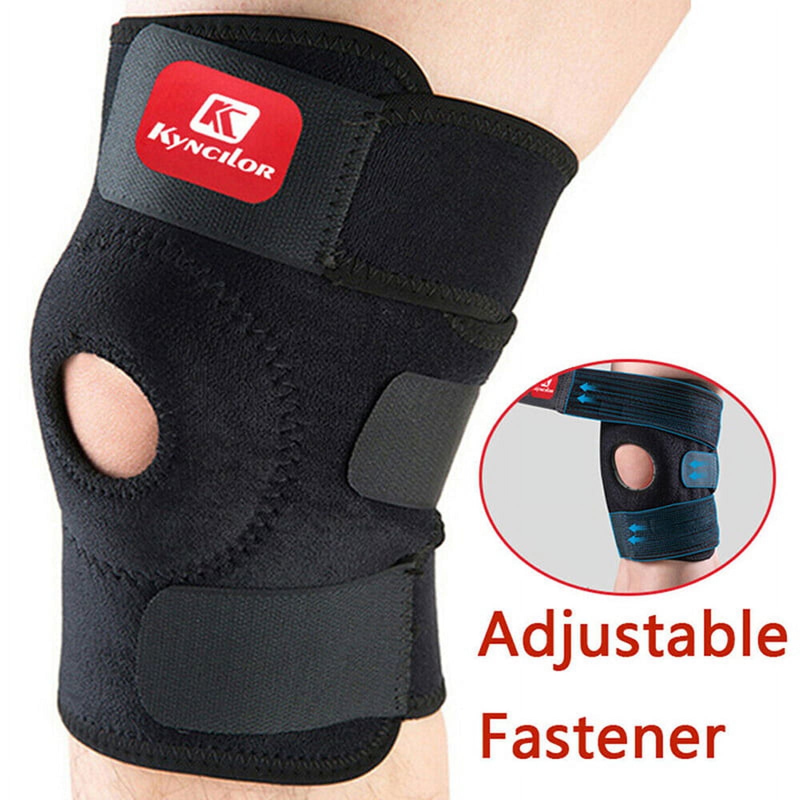 Knee Brace Open Patella Support Adjustable Elastic Sports Kneecap ...