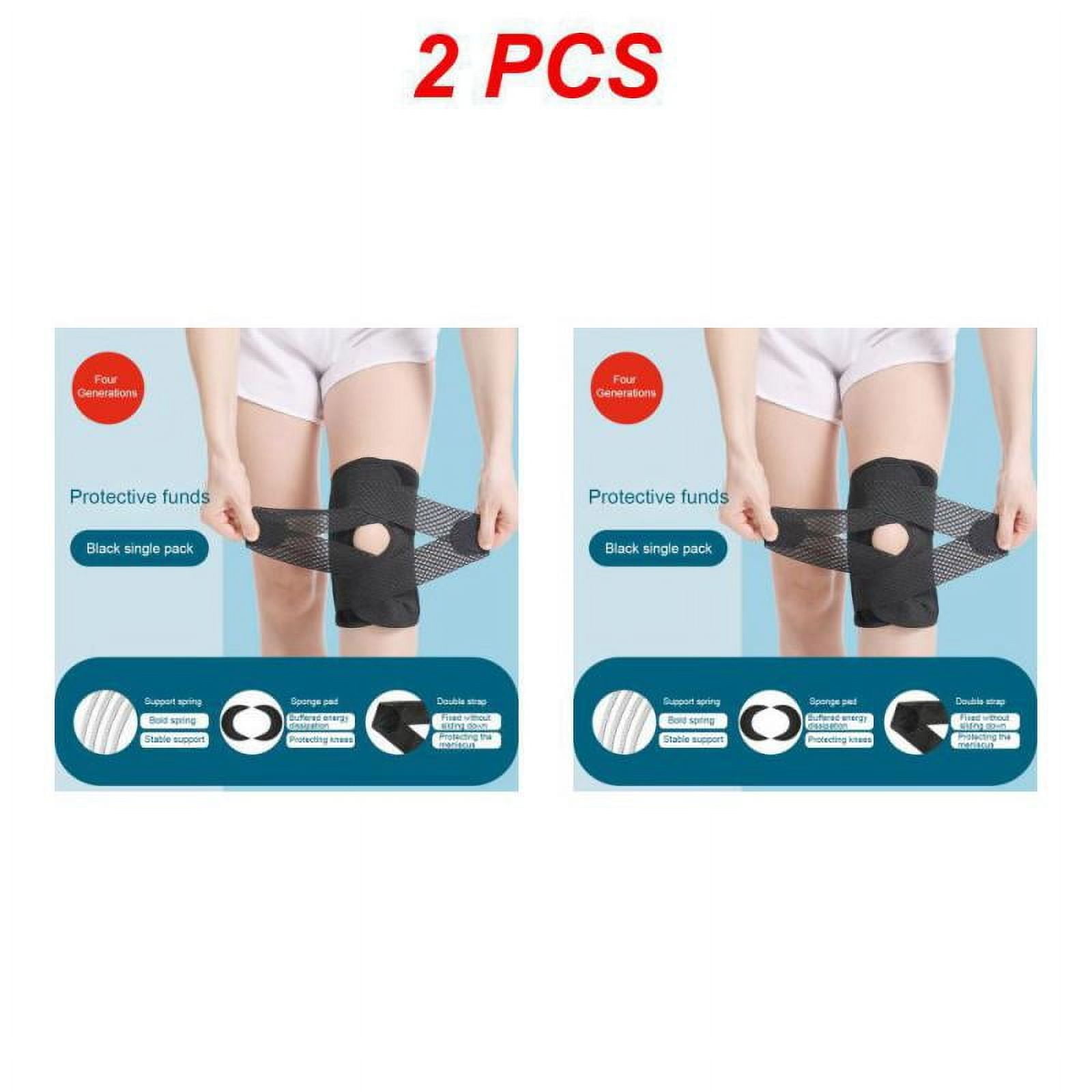 Knee Brace Knee Support Compression Sleeve with Side Stabilizers Silicone Patella Gel Pad for ...