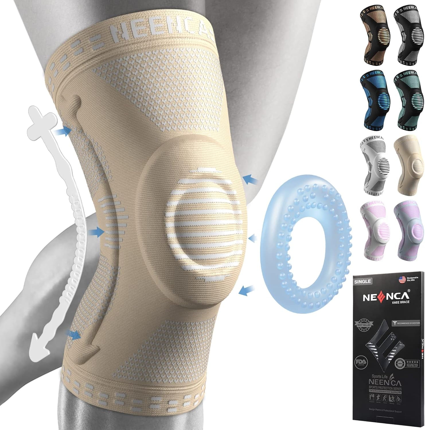 Knee Brace for Women & Men, Medical Knee Support with Patella Pad ...