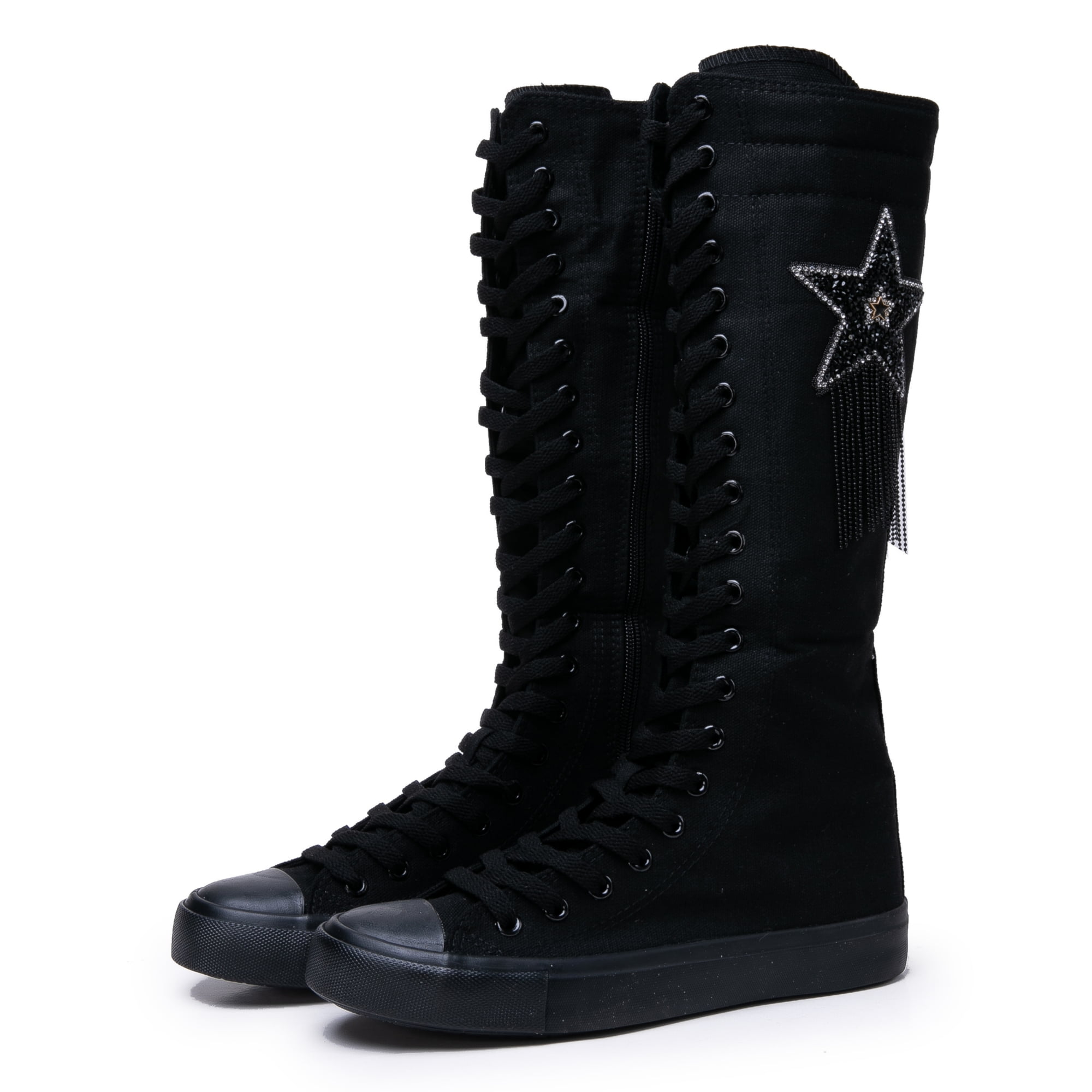 Knee High Canvas Shoes for Women Thigh High Emo Fashion Sneakers for ...