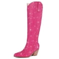RONILURN Knee High Rhinestone Cowgirl Boots Sparkly Bling Cowboy Boots ...