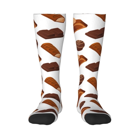 Knee High Socks for Men and Women, Chocolate Pattern No.9037 Althletic ...