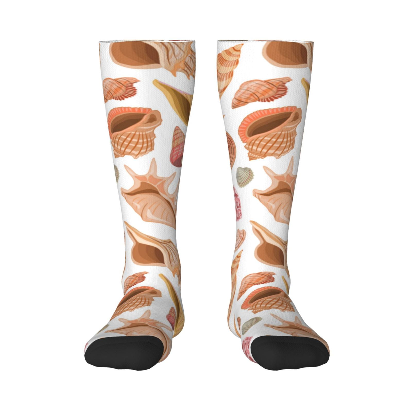 Knee High Socks for Men and Women, Conch Shells Print No.9070 Althletic ...