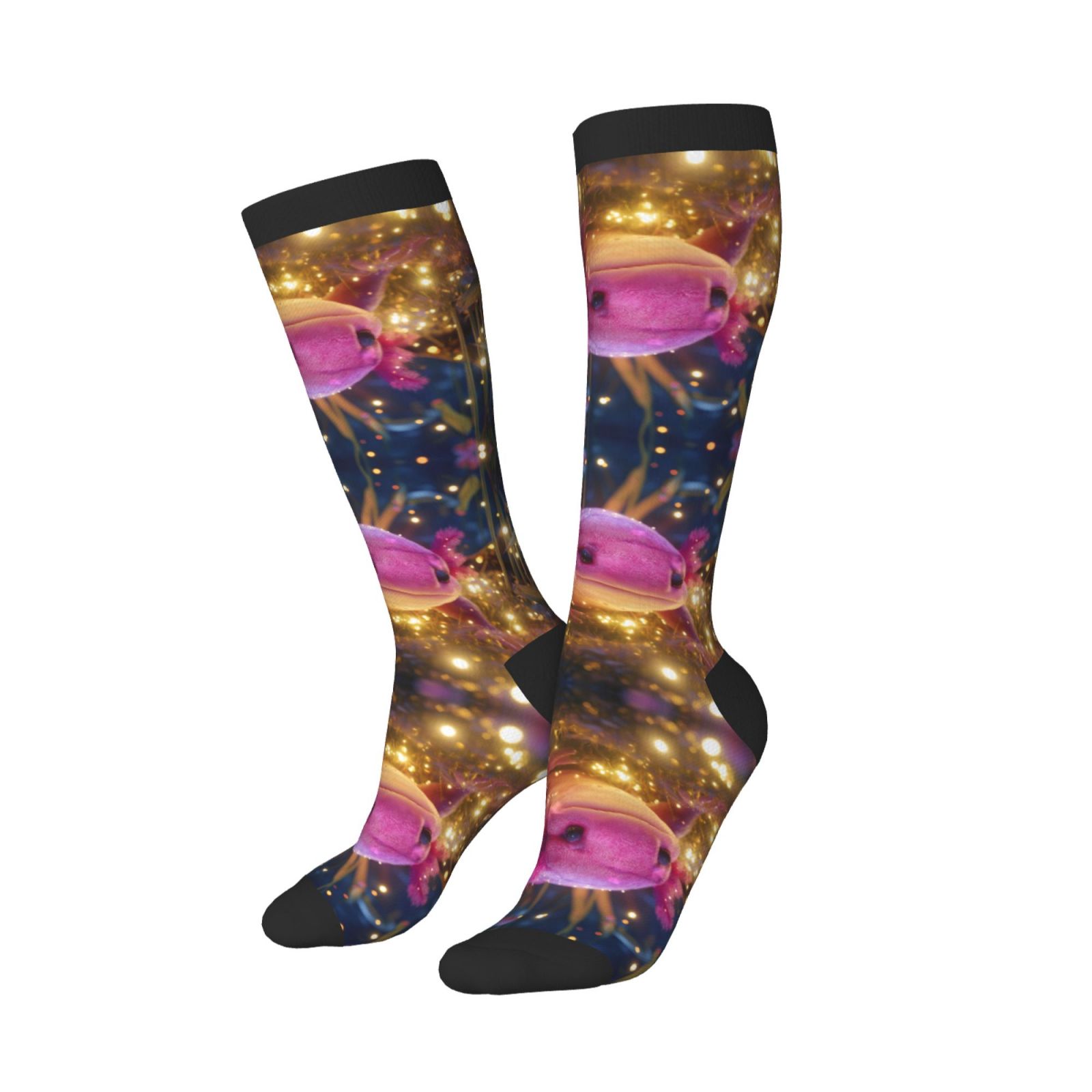 Knee High Socks for Men and Women, Dreamy Bioluminescent Axolotl B ...