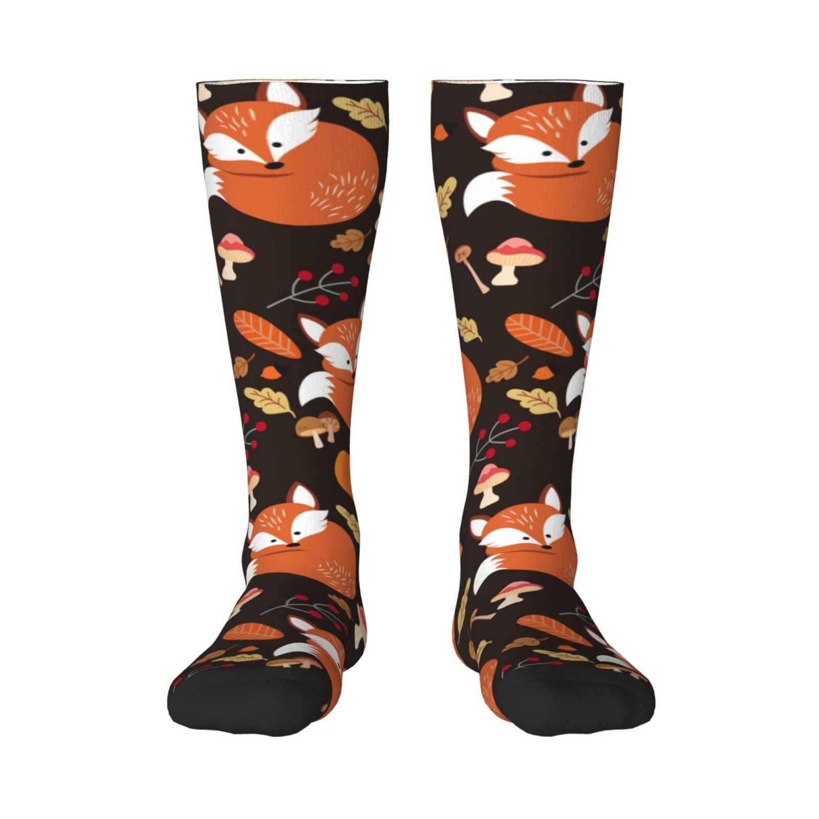 Knee High Socks for Men and Women, Fall Leaf Mushroom Fox Althletic ...