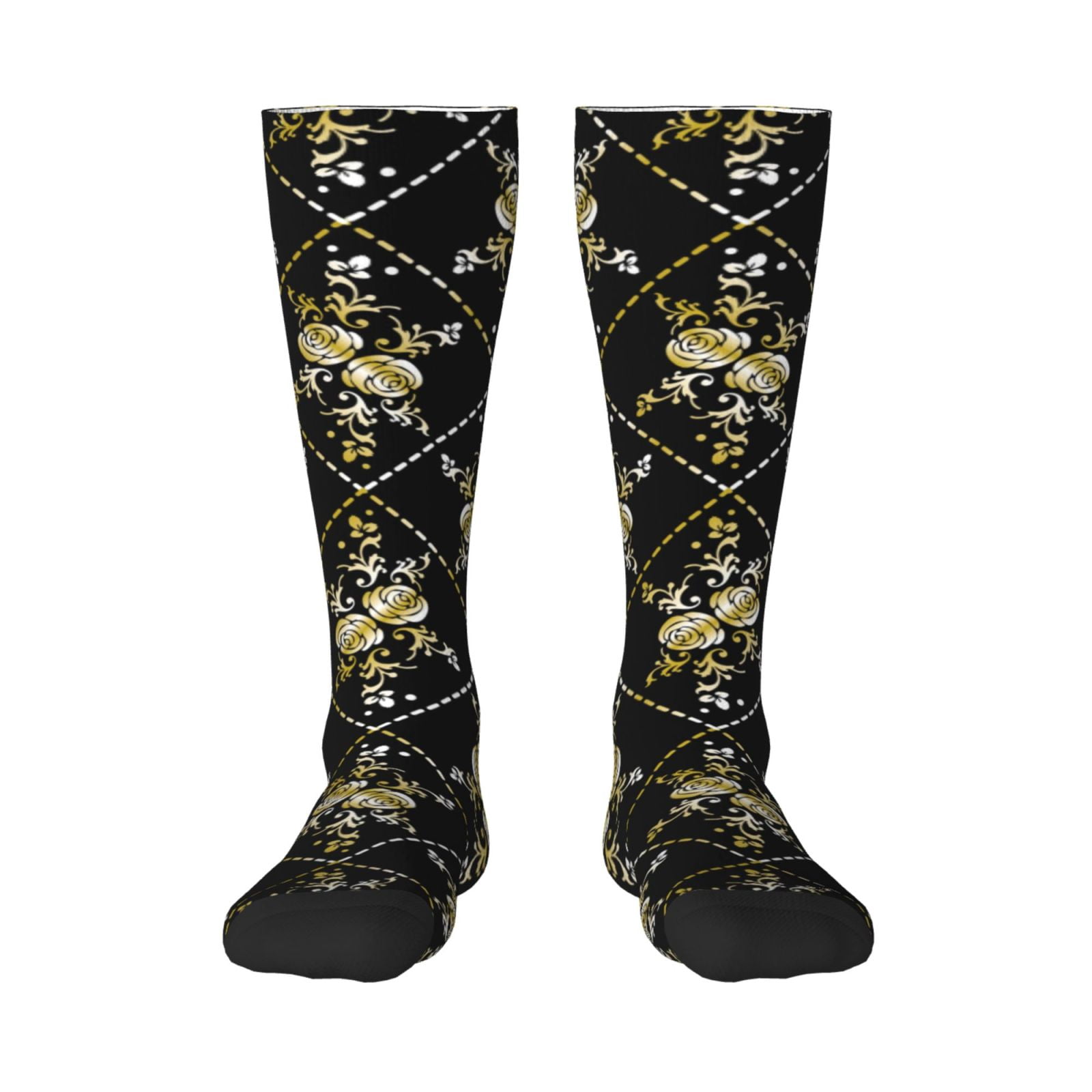 Knee High Socks for Men and Women, Gold lightning Rose Althletic ...