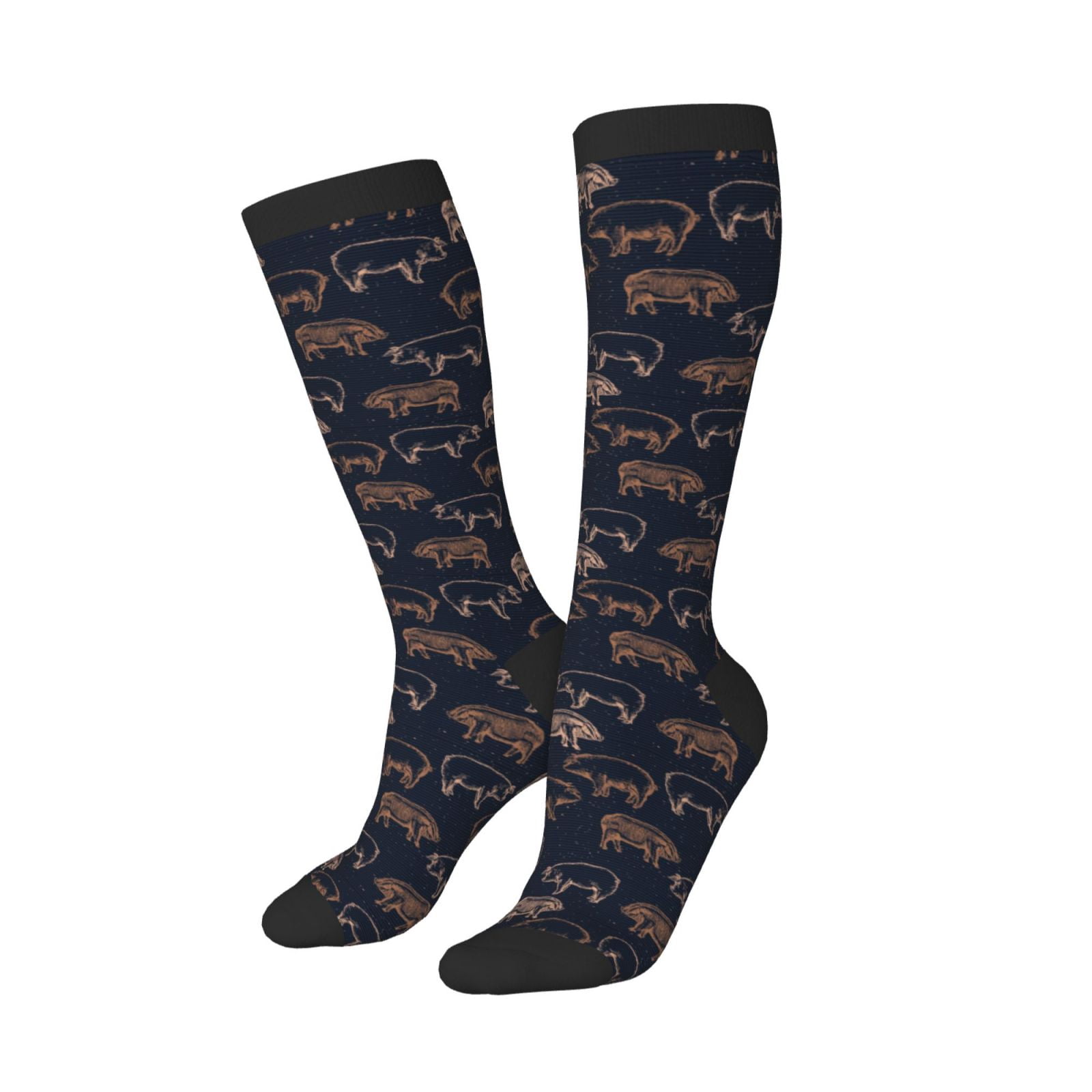 Knee High Socks for Men and Women, Pig Farm Althletic Compression Socks ...