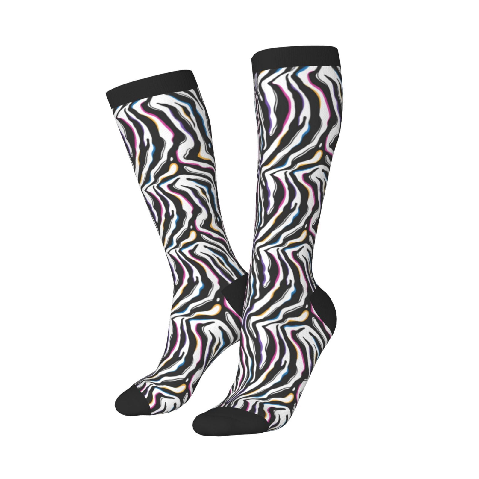 Knee High Socks for Men and Women, abstract black white zebra print ...