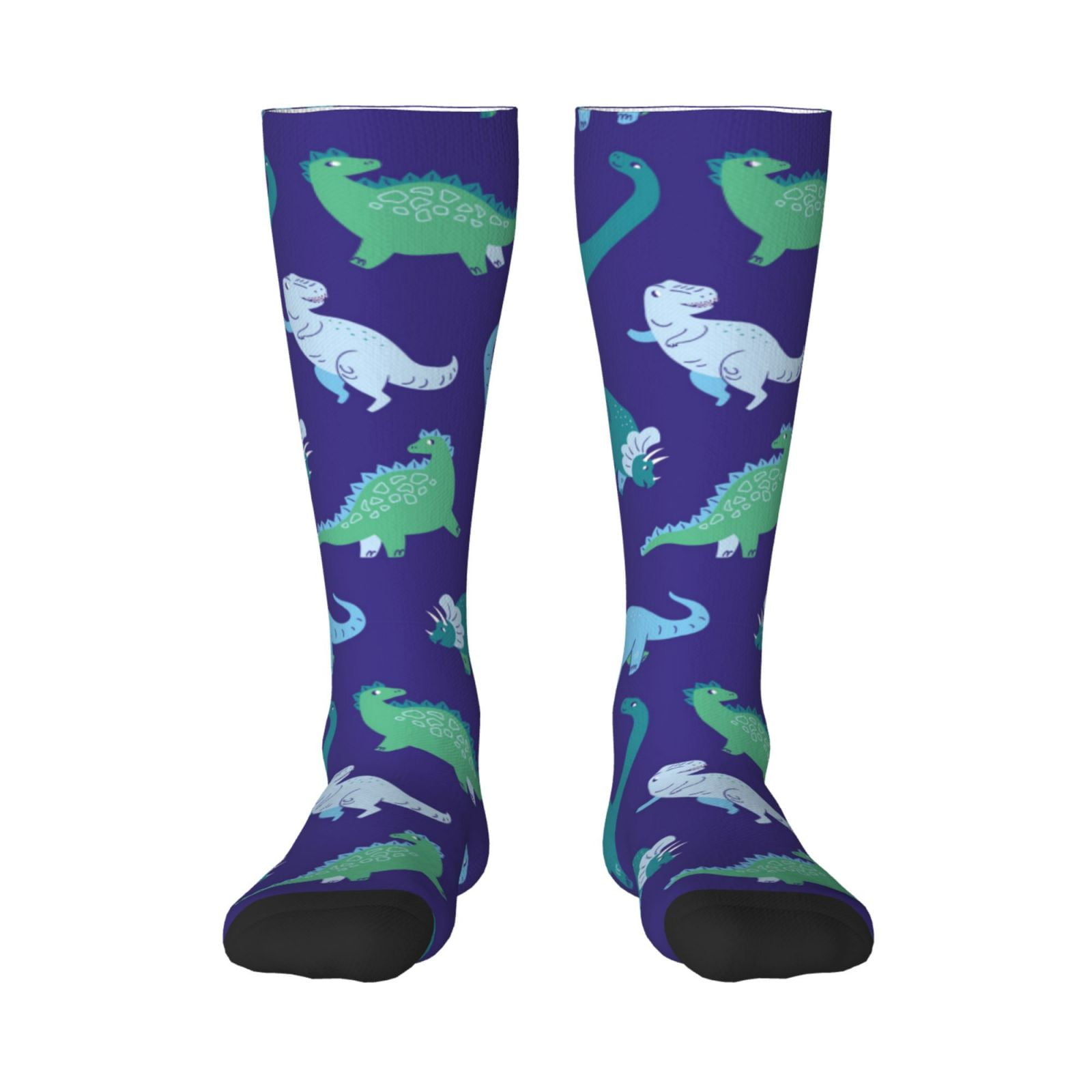 Knee High Socks for Men and Women, blue Dinosaur pattern Althletic ...