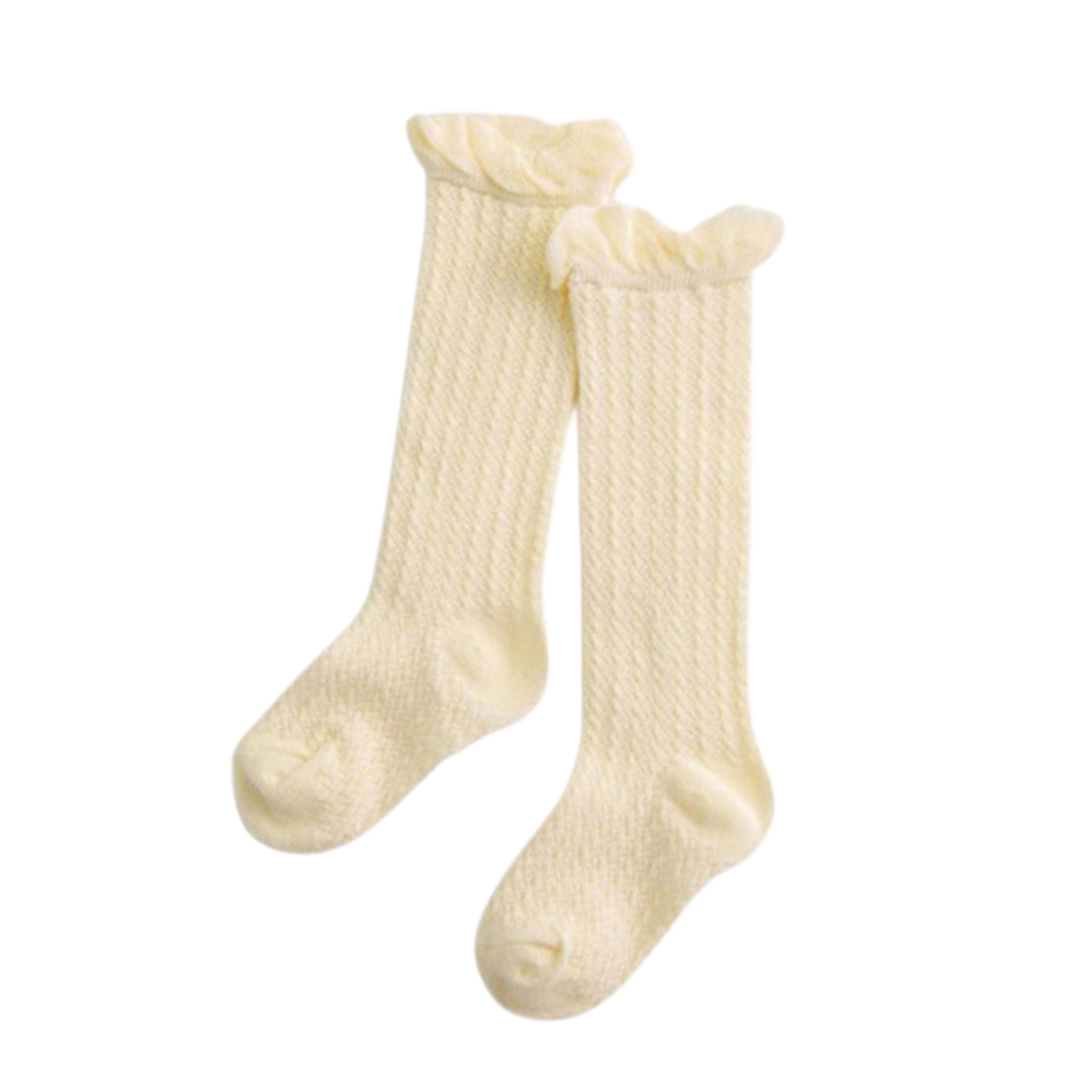 Knee High Socks Newborn Infants Toddlers Girls Tube Ruffled Uniform ...