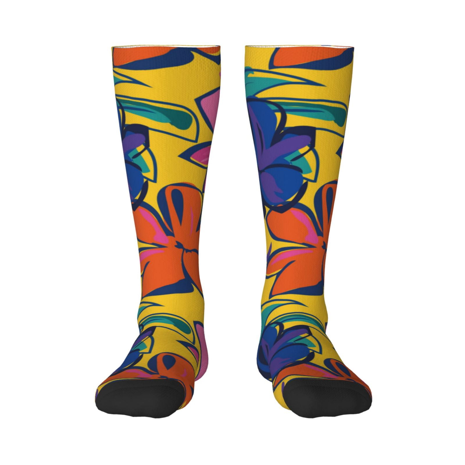 Knee High Socks - painted flowers Softball Soccer Socks basketball ...