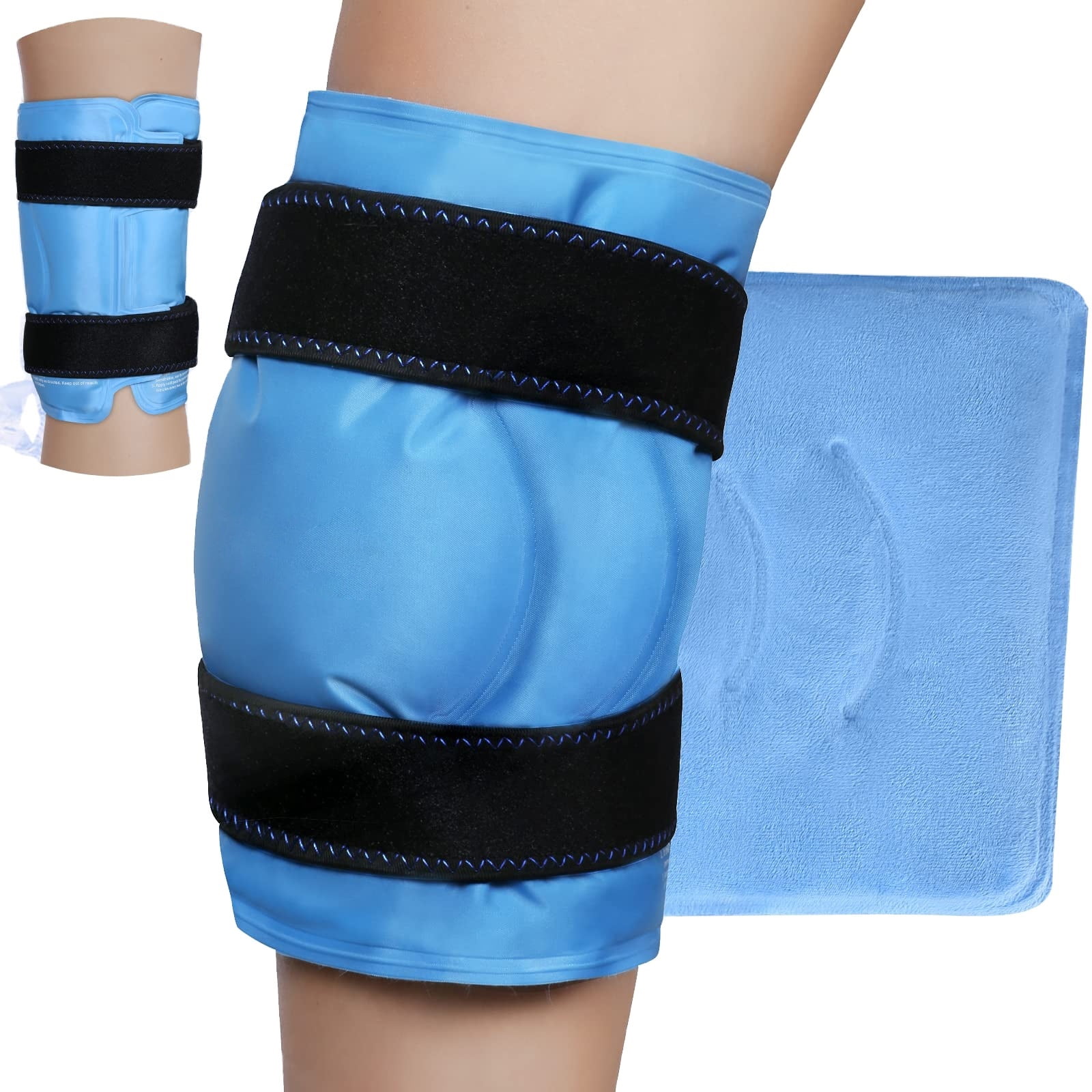 Knee Ice Pack Wrap Around Entire Knee After Surgery, Reusable Gel Ice ...