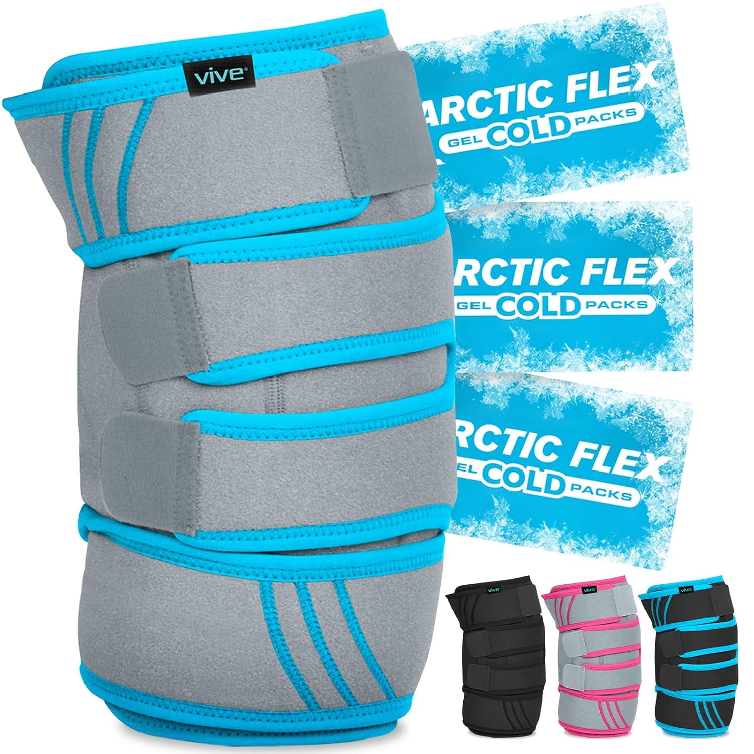 Knee Ice Pack Wrap - Cold/Hot Gel Compression Brace - Heat Support ...