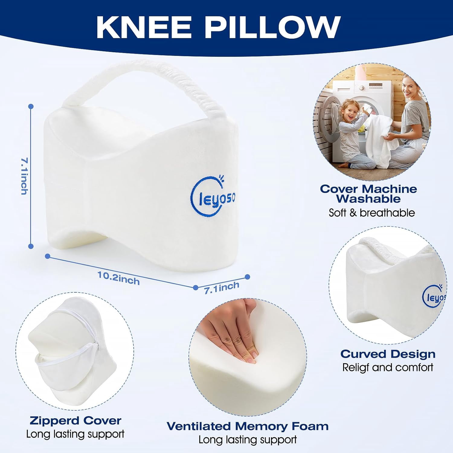 Knee Leg Pillow for Side Sleepers,Leg Pillow for Side Sleeping with ...