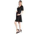 Knee Length A Line Elbow Sleeve Maternity Dress - Walmart.com