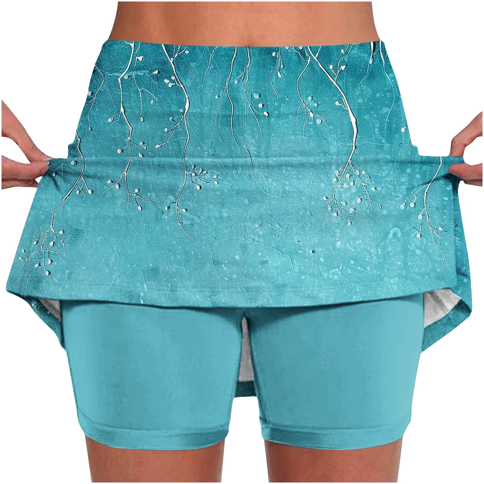 Knee Length Skorts Skirts for Women with Pockets Fashion Flora Graphic ...