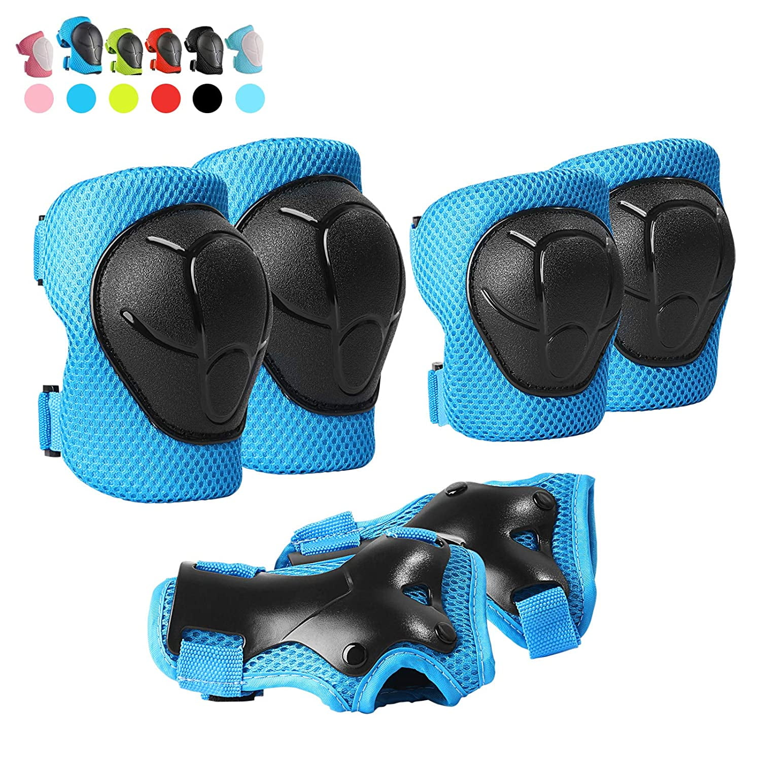 Knee Pads for Kids 3-13, Elbow Pads Wrist Guards 6 in 1 Protective Gear ...