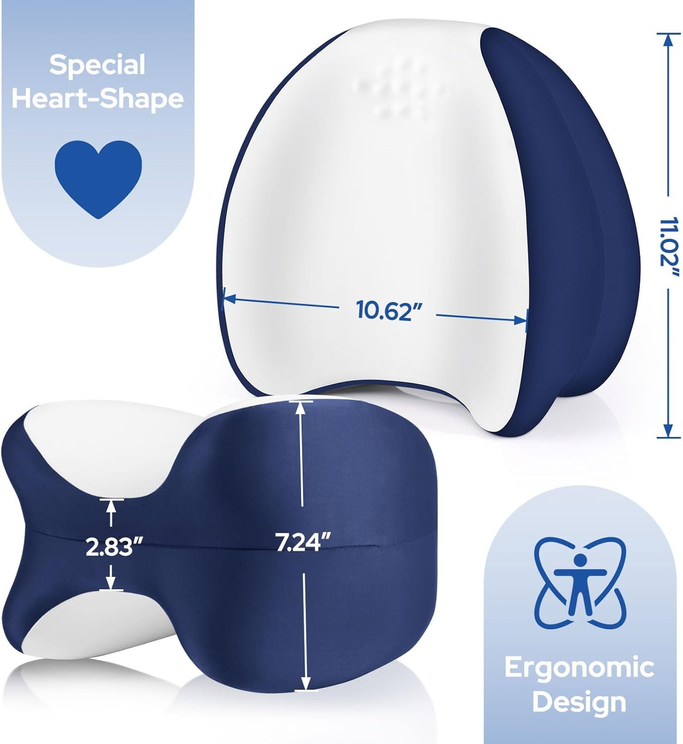 Knee Pillow for Side Sleepers, Leg Pillow for Side Sleeping, Heart ...