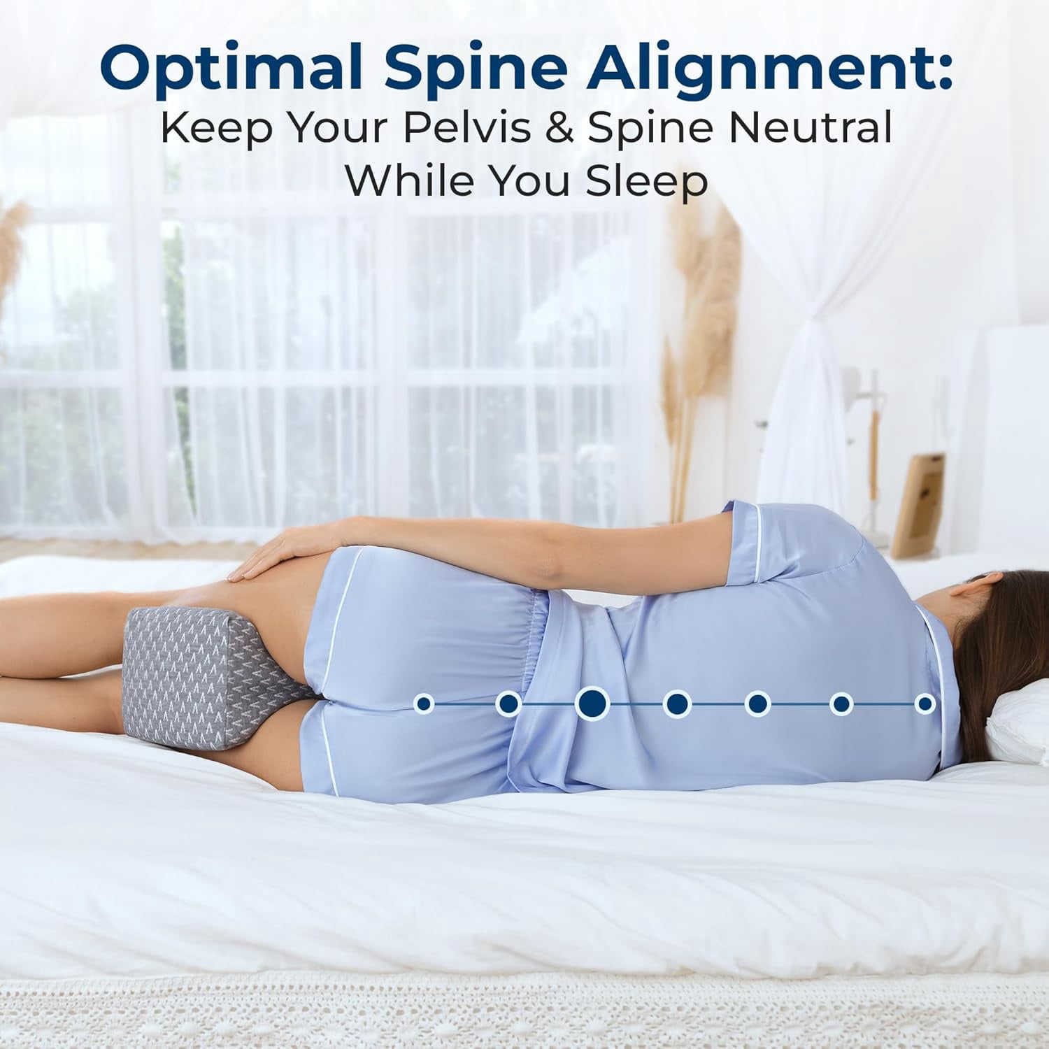 Knee Pillow for Side Sleepers - Hip Pain Relief, Memory Foam Leg ...