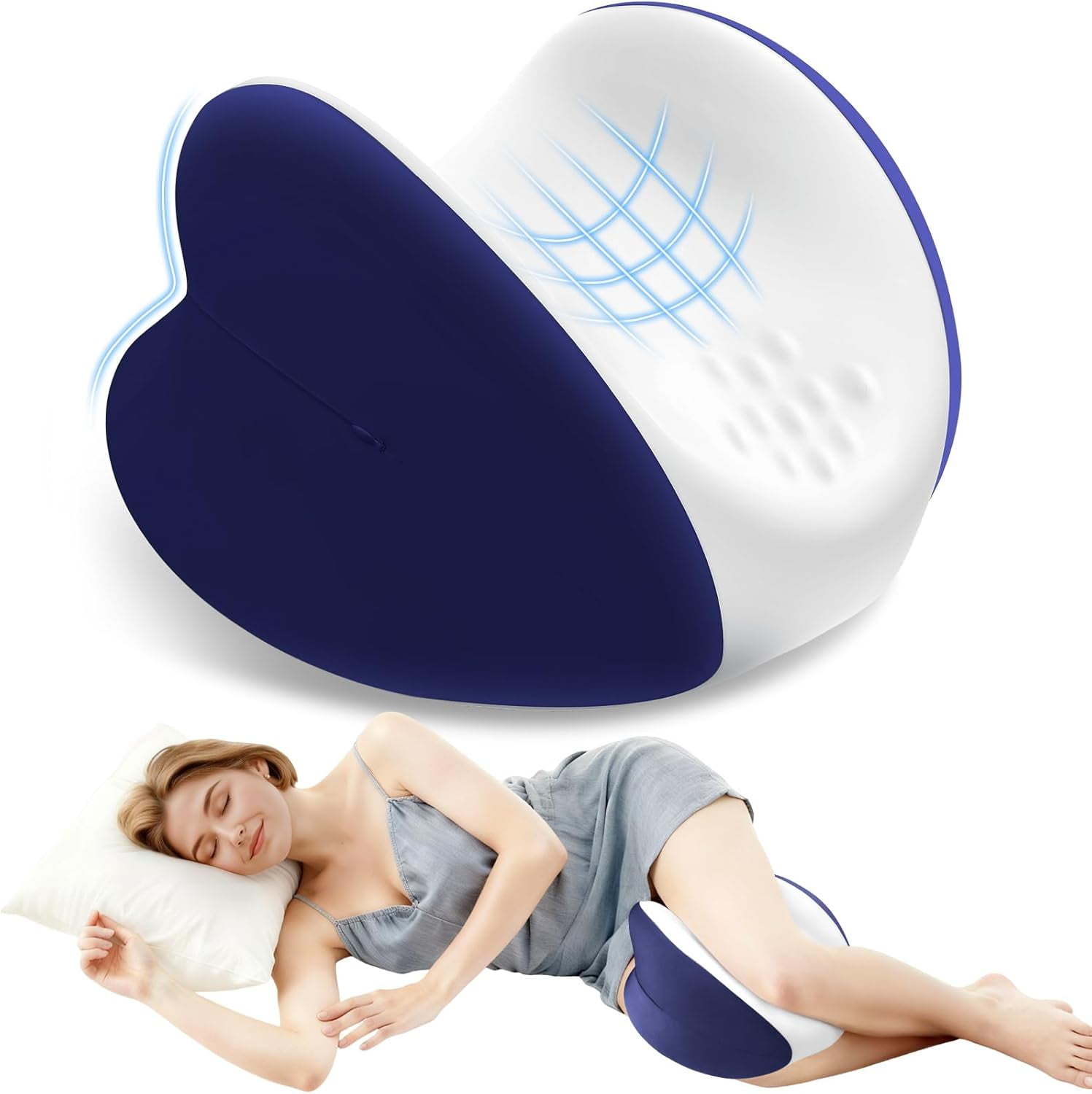Knee Pillow for Side Sleepers, Leg Sleeping, Heart-Shape Memory Foam ...