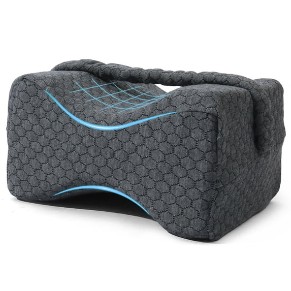 Knee Pillow for Side Sleepers with Straps, Soft Memory Foam Leg & Knee ...