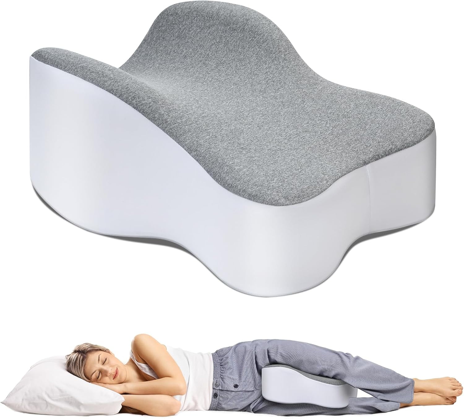Behome Knee Pillow, 14” Comfortable Memory Foam Leg Pillow for Side ...