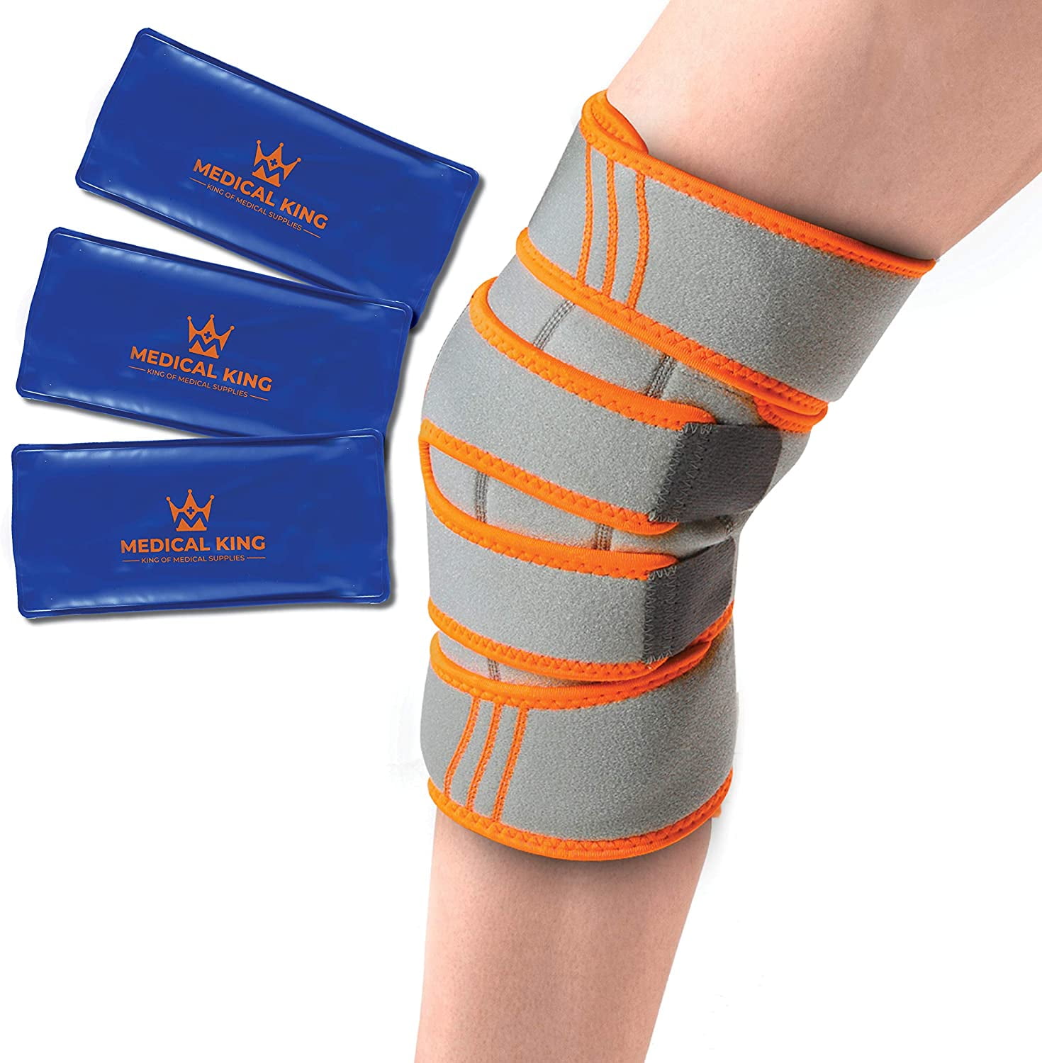 Knee Reusable Gel Ice Compression Wrap, Cold and Hot Adjustable, Post ...