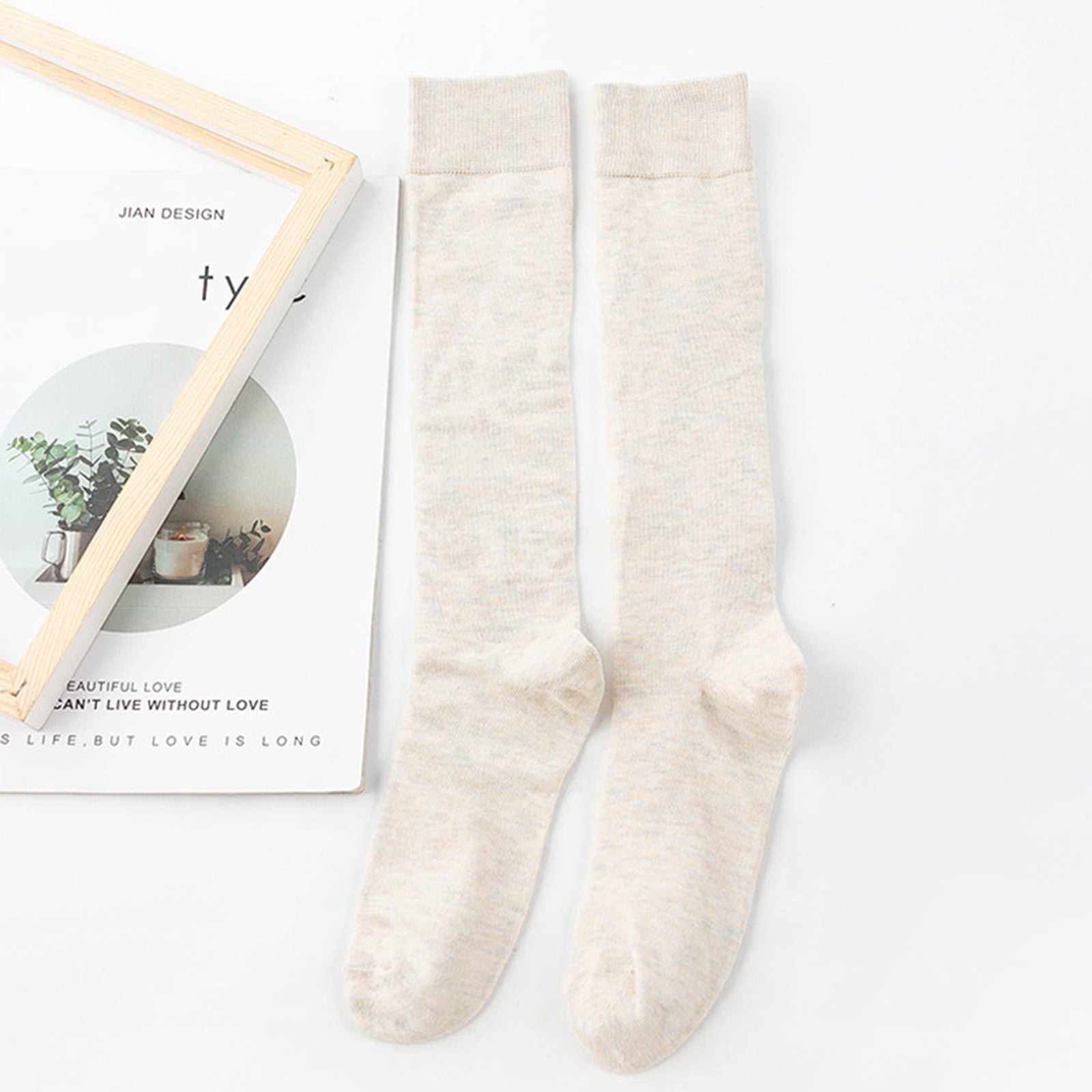 Over The Knee Socks, Women's Long Socks, Pure Color Scrunch Socks ...