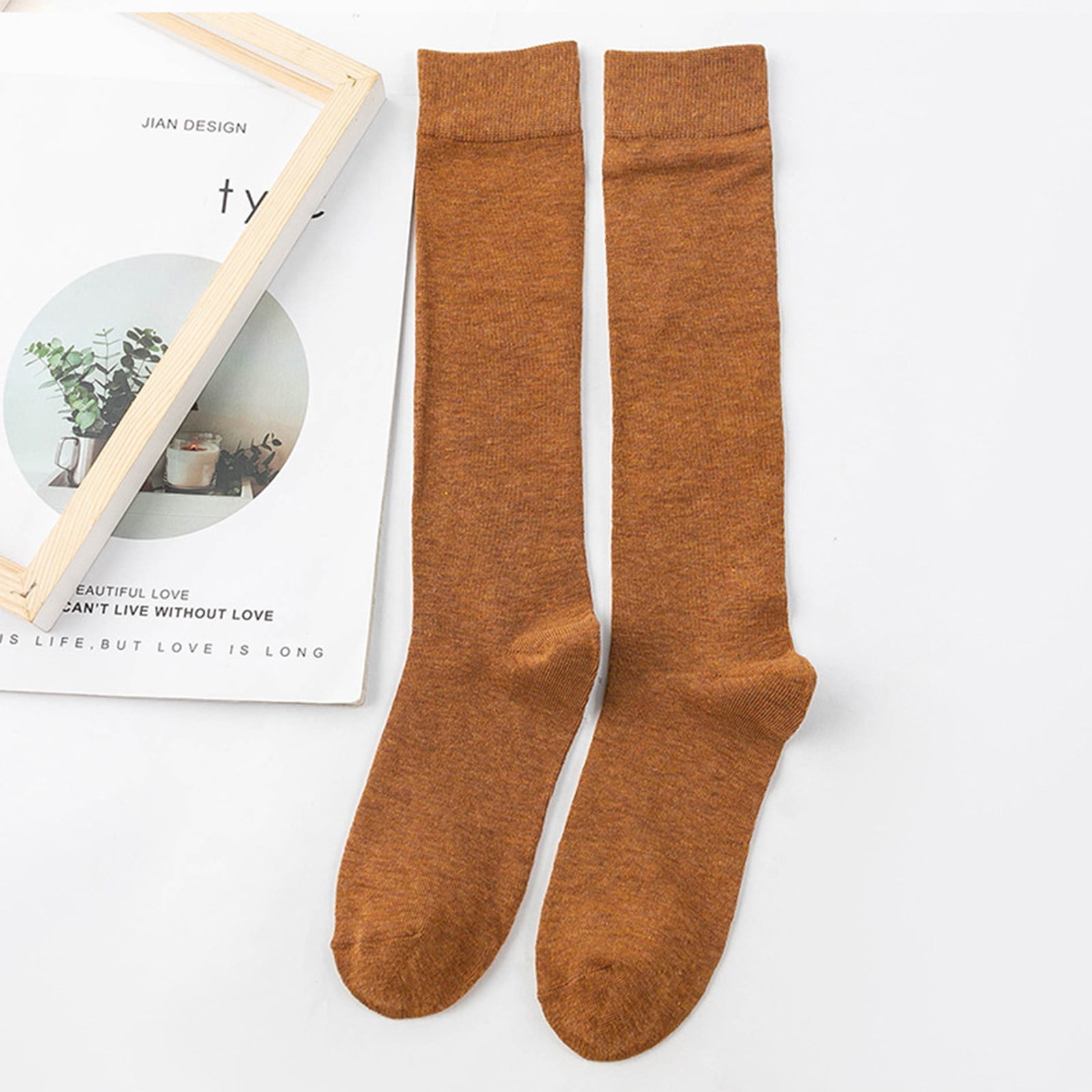 Over The Knee Socks, Women's Long Socks, Pure Color Scrunch Socks ...