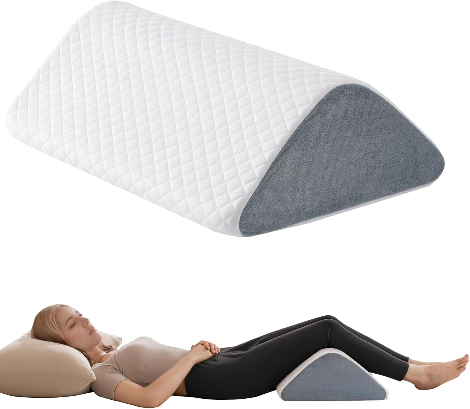 Knee Wedge Pillow 6.3'' for Post-Surgery Recovery-Leg Elevation Support ...