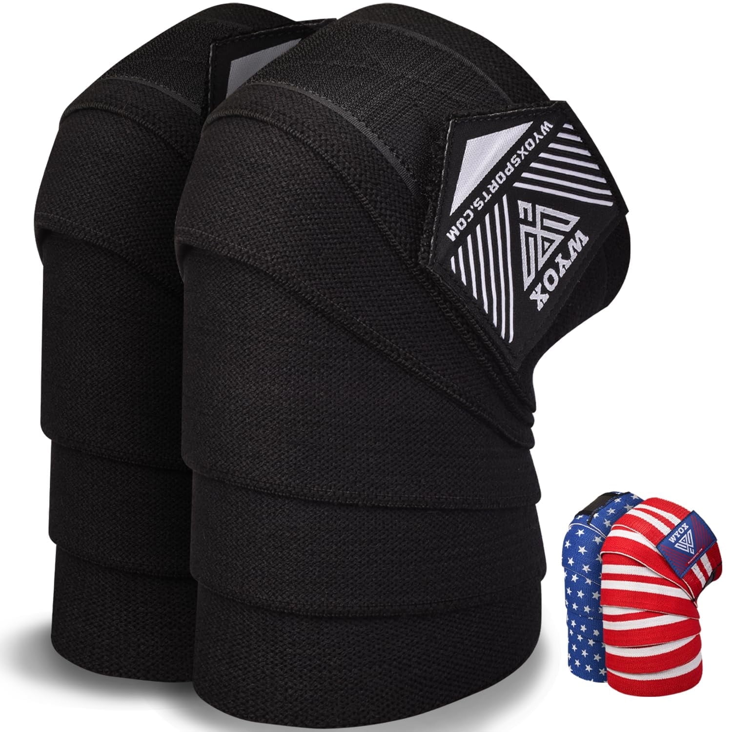 Knee Wraps (Pair) With Strap for Squats, Weightlifting, Powerlifting ...