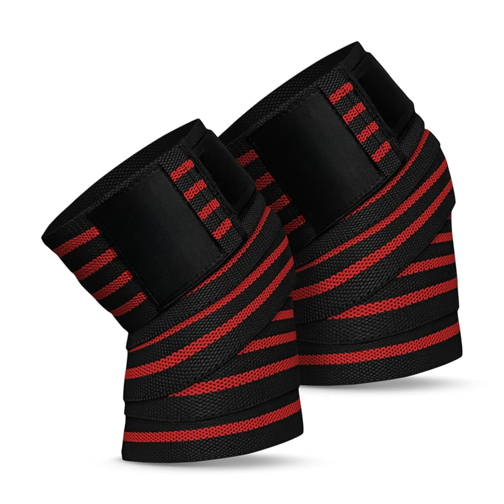 Knee Wraps (Pair) with Straps for Squats, Weightlifting,Leg Press, and ...