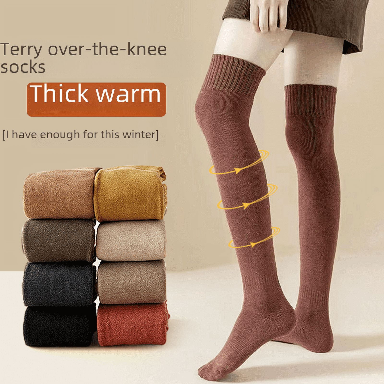Knee calf socks ladies pressure Terry socks high tube Japanese style ...