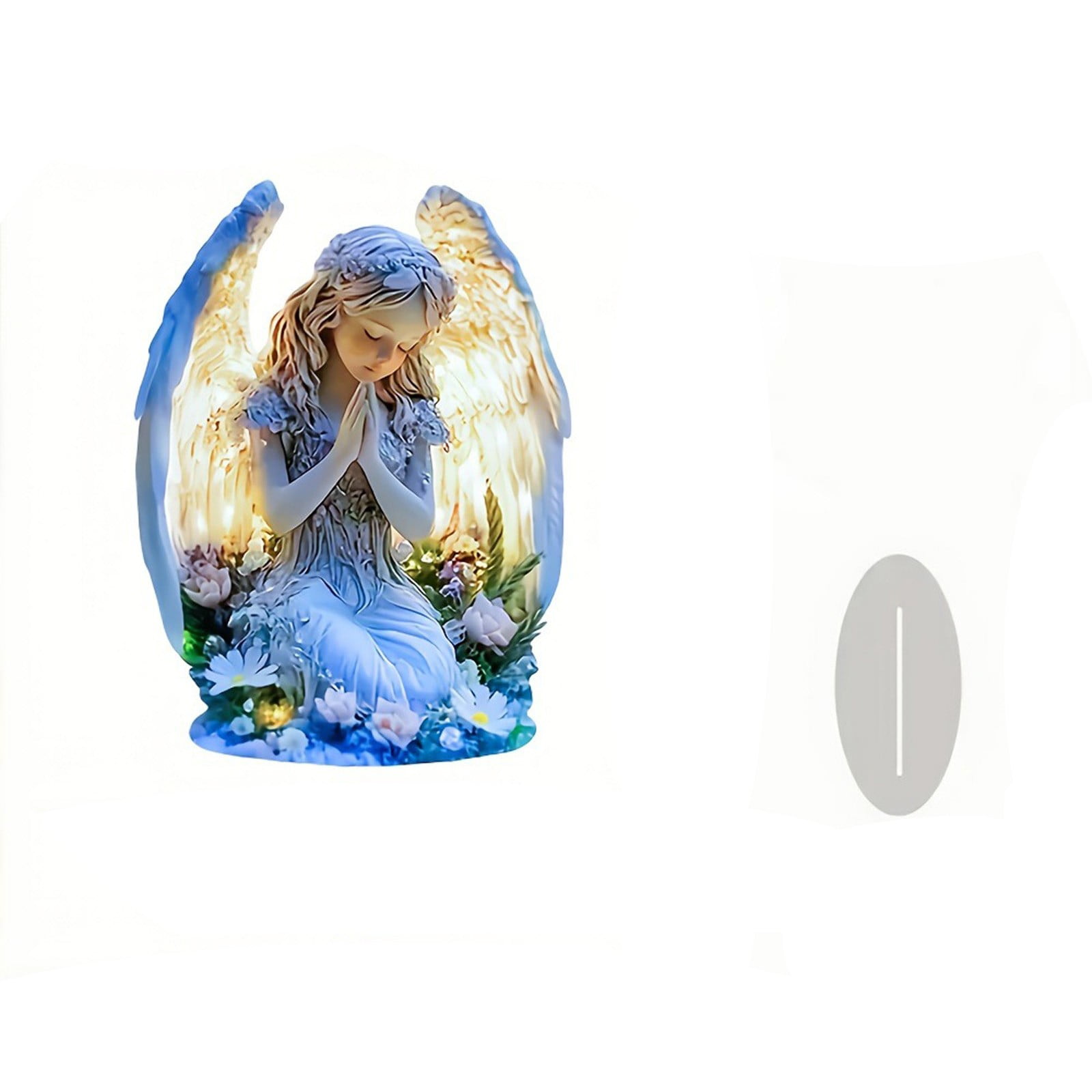 Kneeling Angel in Prayer Figurine on a Heavenly Cloud with Accents of ...