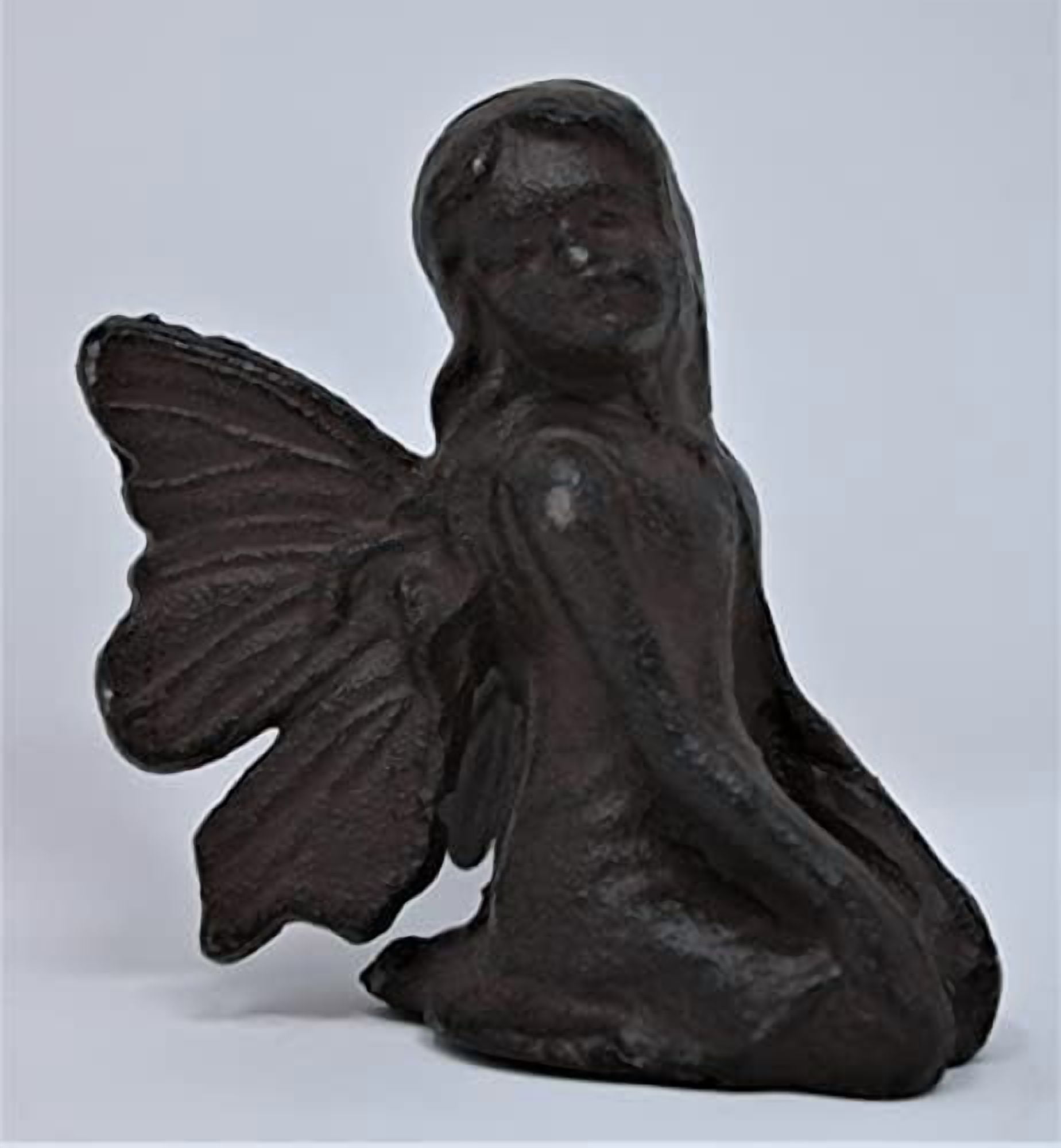 Kneeling Cast Iron Fairy Angel Garden Statue Pixie Home Decor - Walmart.com
