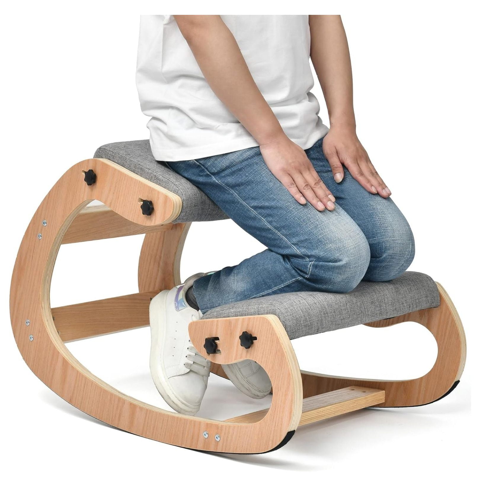 Kneeling Chair Ergonomic Posture Chair, Wood Adjustable Rocking Knee ...