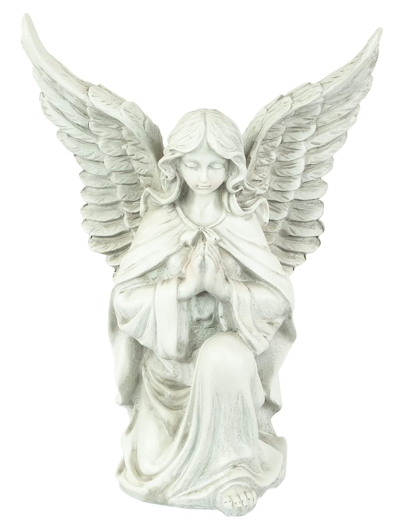 Kneeling Praying Angel Religious Outdoor Garden Statue, 13", Gray, 100 ...