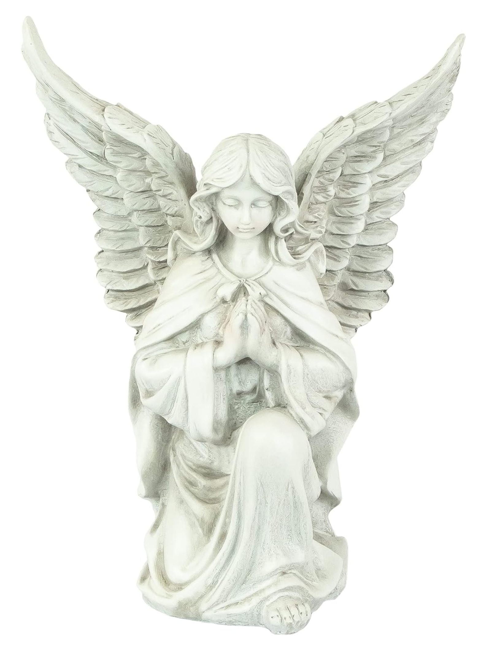 Kneeling Praying Angel Religious Outdoor Garden Statue, 13", Gray, 100 ...