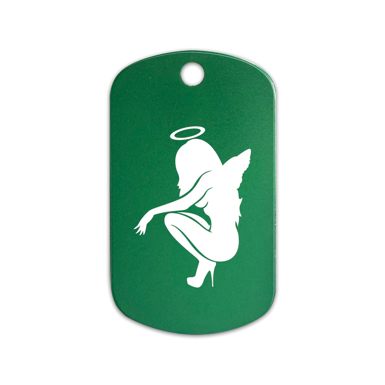 Kneeling Sexy Angel GI Dog Tag Aluminum Keychain - Green - Walmart.com