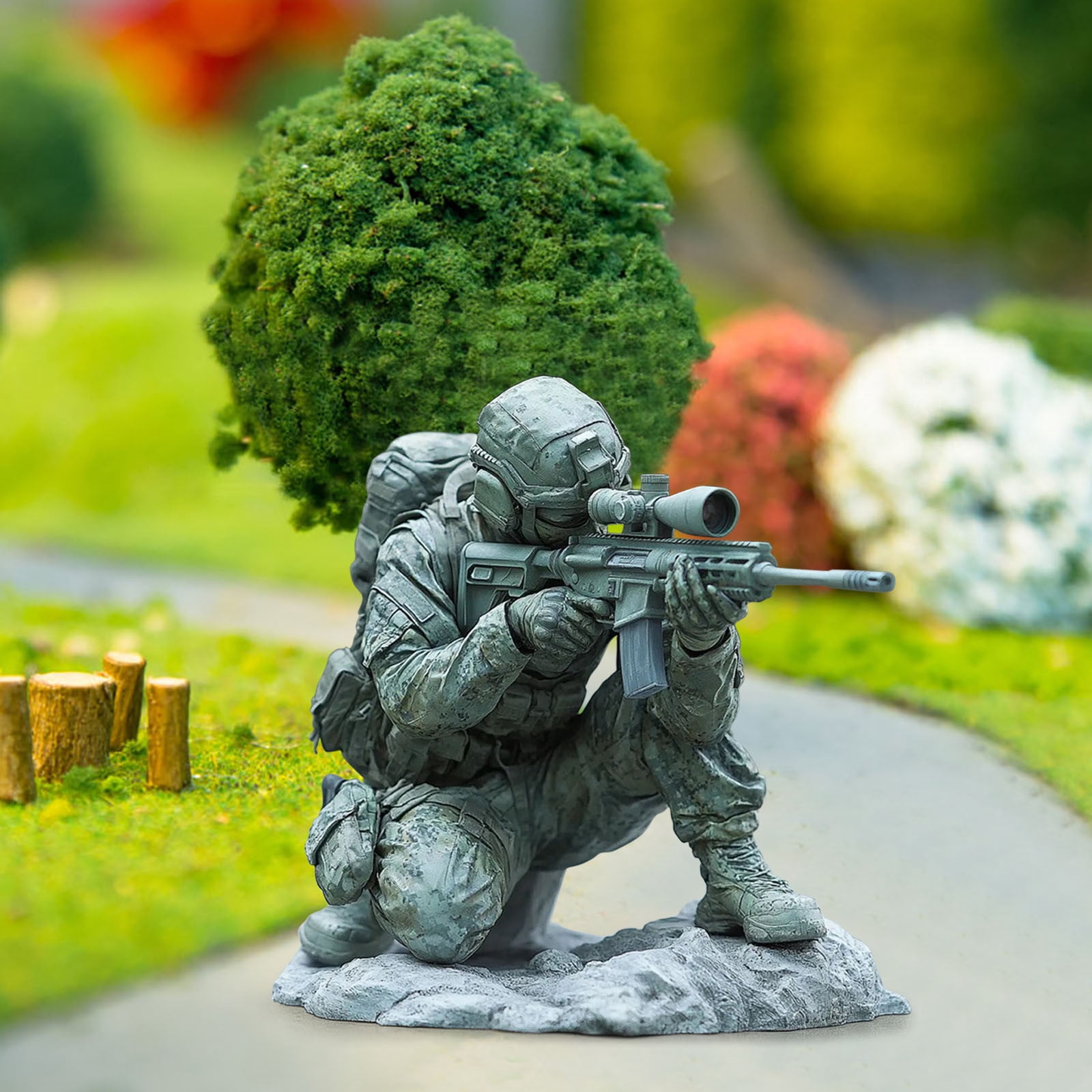 Kneeling Soldier Figurine Set – Highly Detailed Military Statues for ...