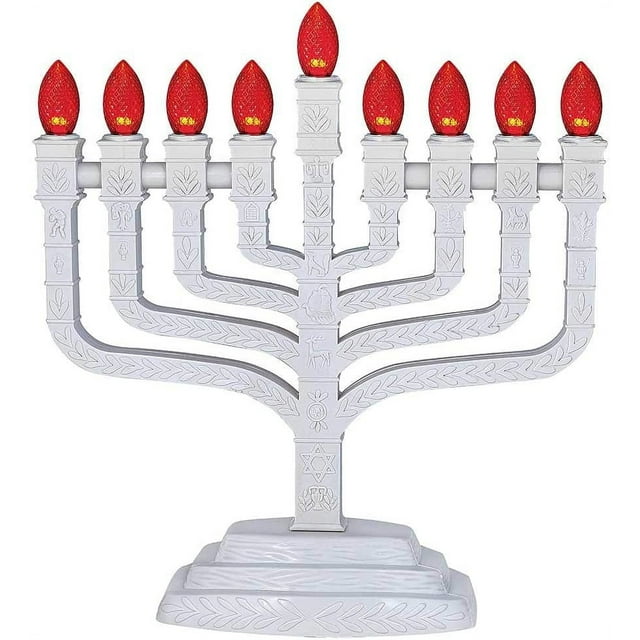 Aviv Judaicah LED Electric Menorah, Knesset Style with Orange Bulbs, 12 ...
