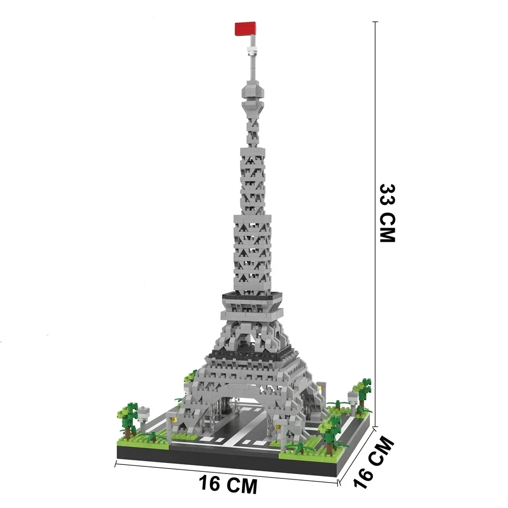 Knew Built 3 Size Choice Paris Eiffel Tower Micro Mini Building Blocks ...