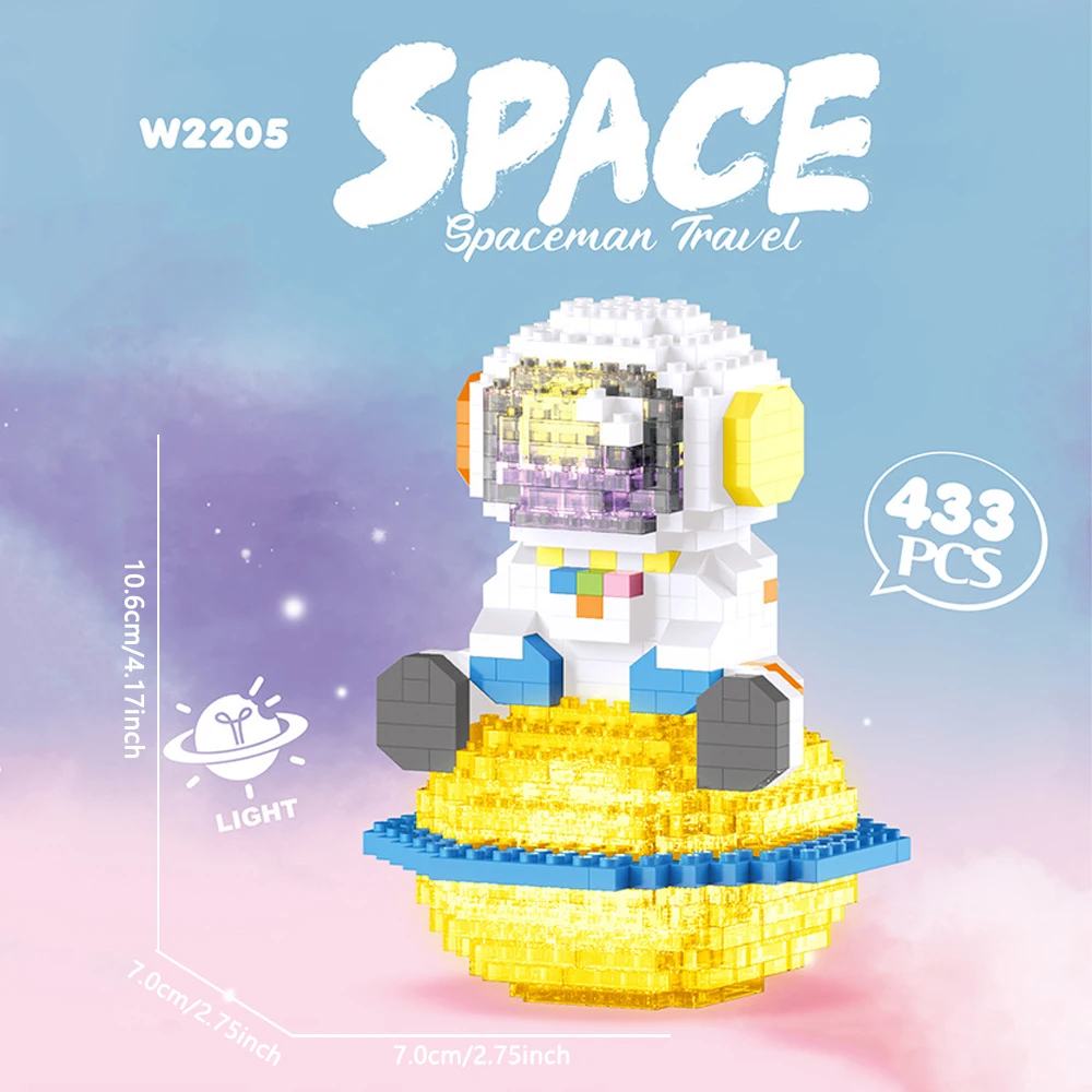 Knew Built Astronaut Minifigure LED Micro Mini Building Blocks Toys ...