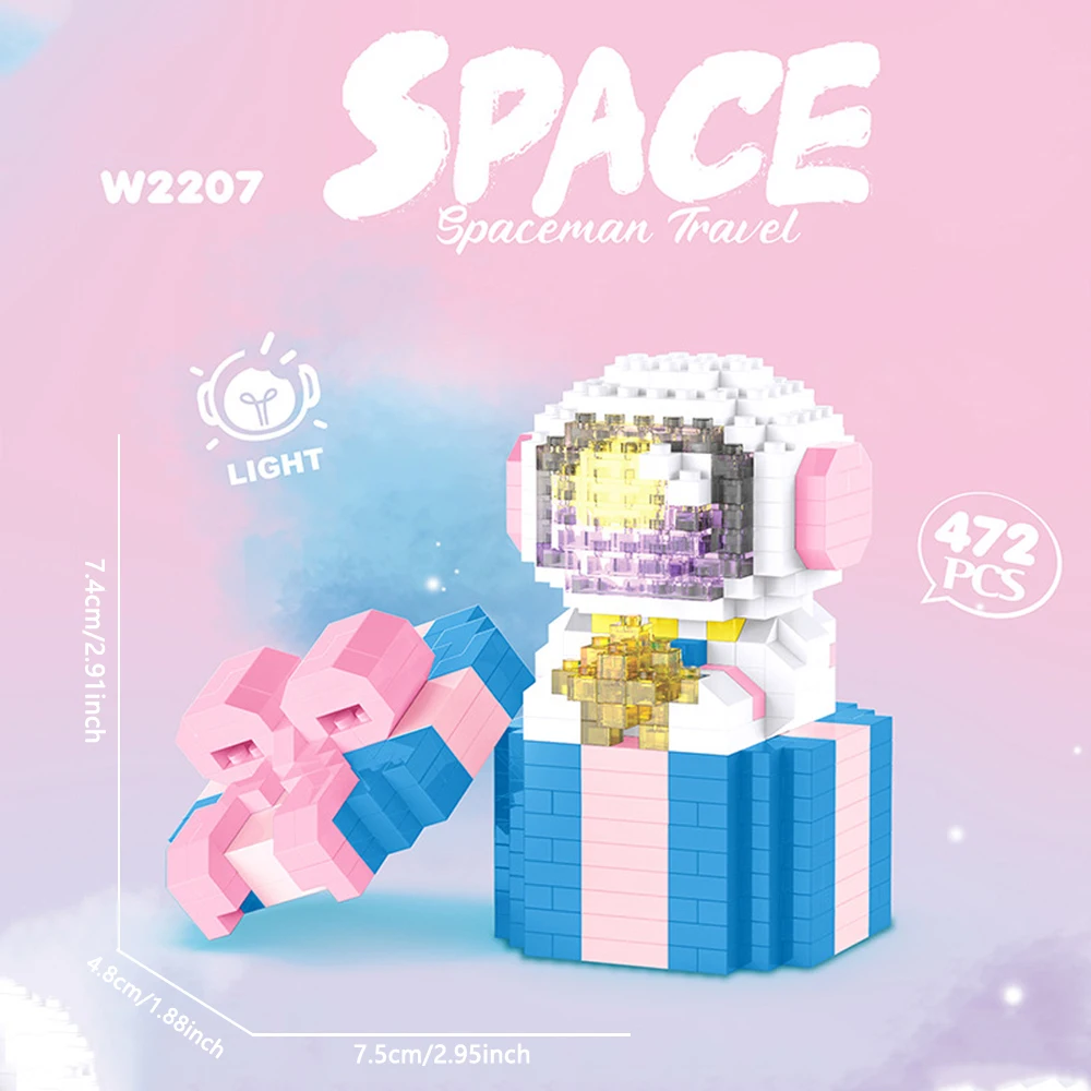 Knew Built Astronaut Minifigure LED Micro Mini Building Blocks Toys ...