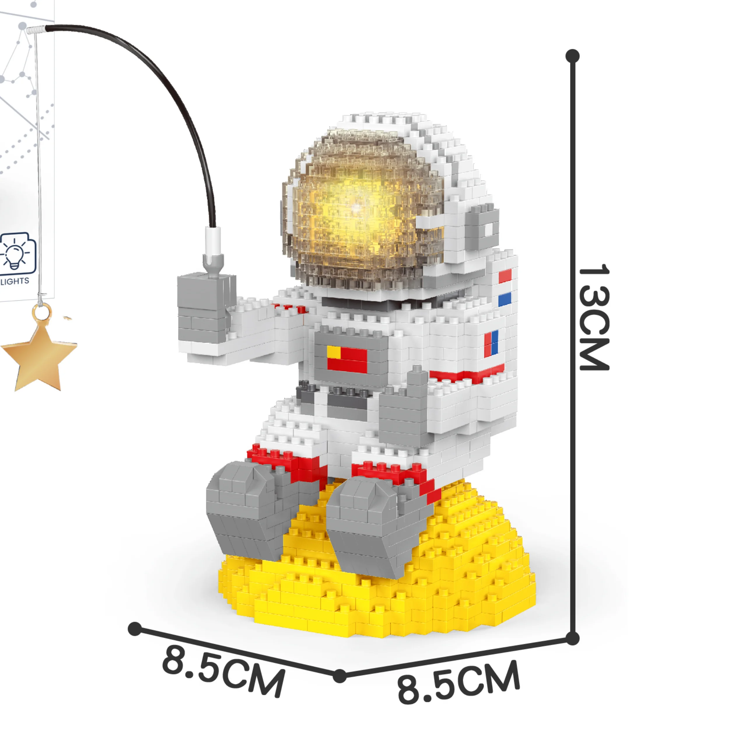 Knew built Luminous Astronaut Moon Micro brick Building Blocks Set ...