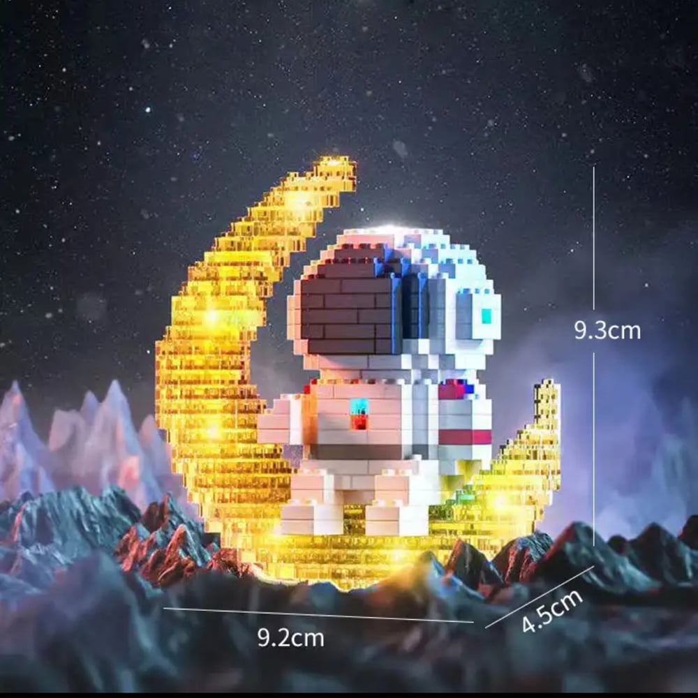 Knew built Luminous Astronaut Moon Micro brick Building Blocks Set ...