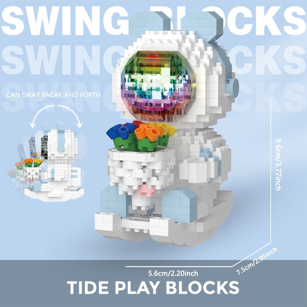 Knew built Luminous Astronaut Moon Micro brick Building Blocks Set ...