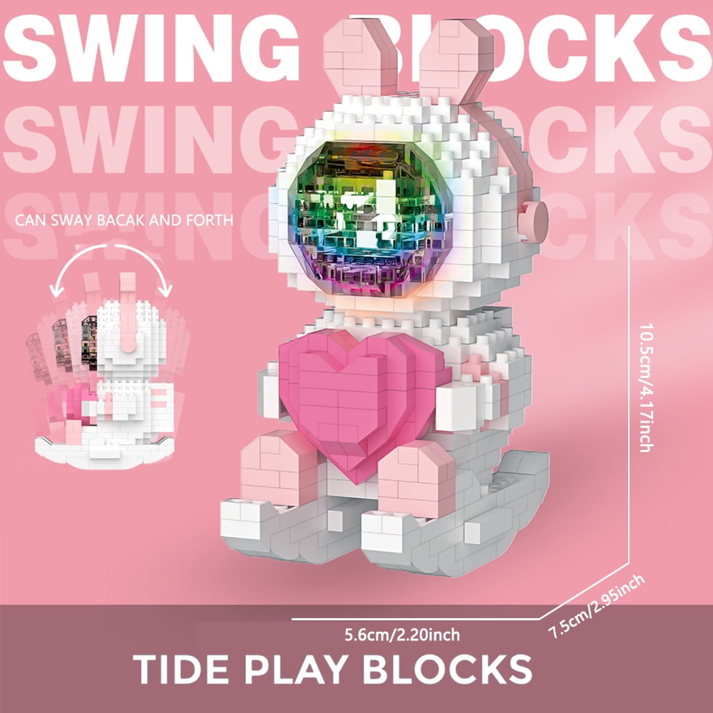 Knew built Luminous Astronaut Moon Micro brick Building Blocks Set ...